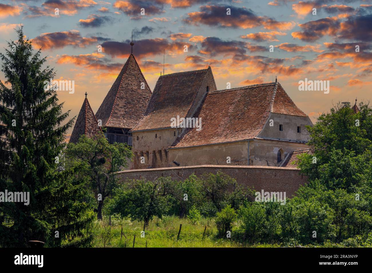 The fortified church of Alma Vii in Romania Stock Photo - Alamy