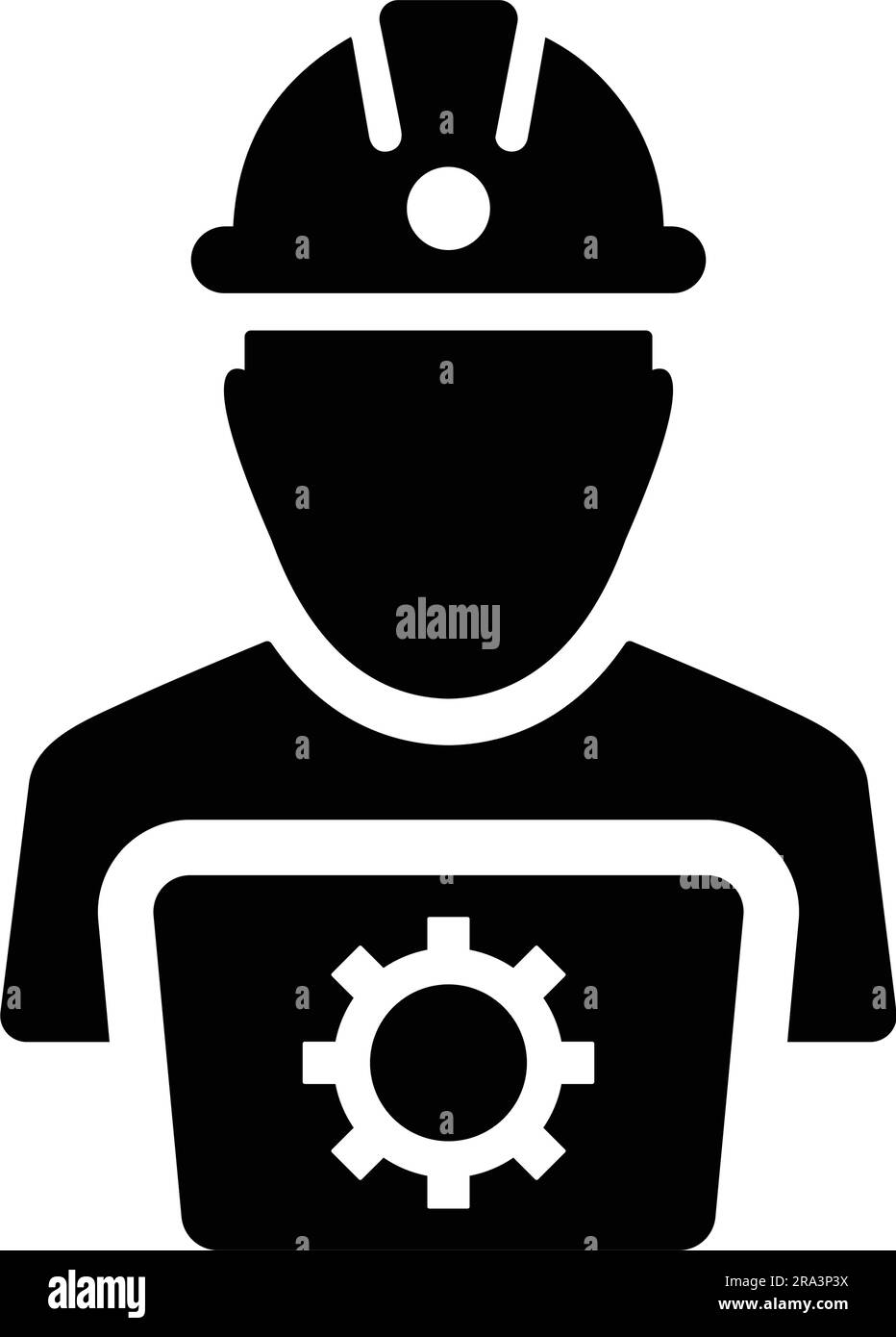 Engineer silhouette safety gear Black and White Stock Photos & Images ...