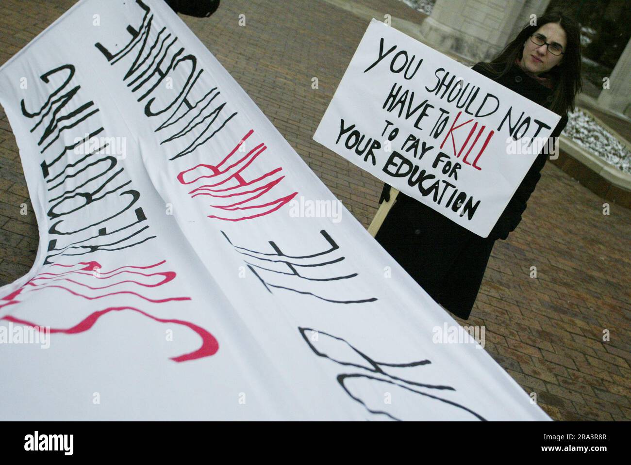 Anti-war activists protest the opening of an Indiana Army National ...