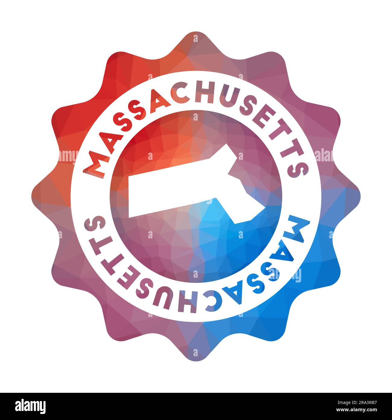 Massachusetts low poly logo. Colorful gradient travel logo of the US ...