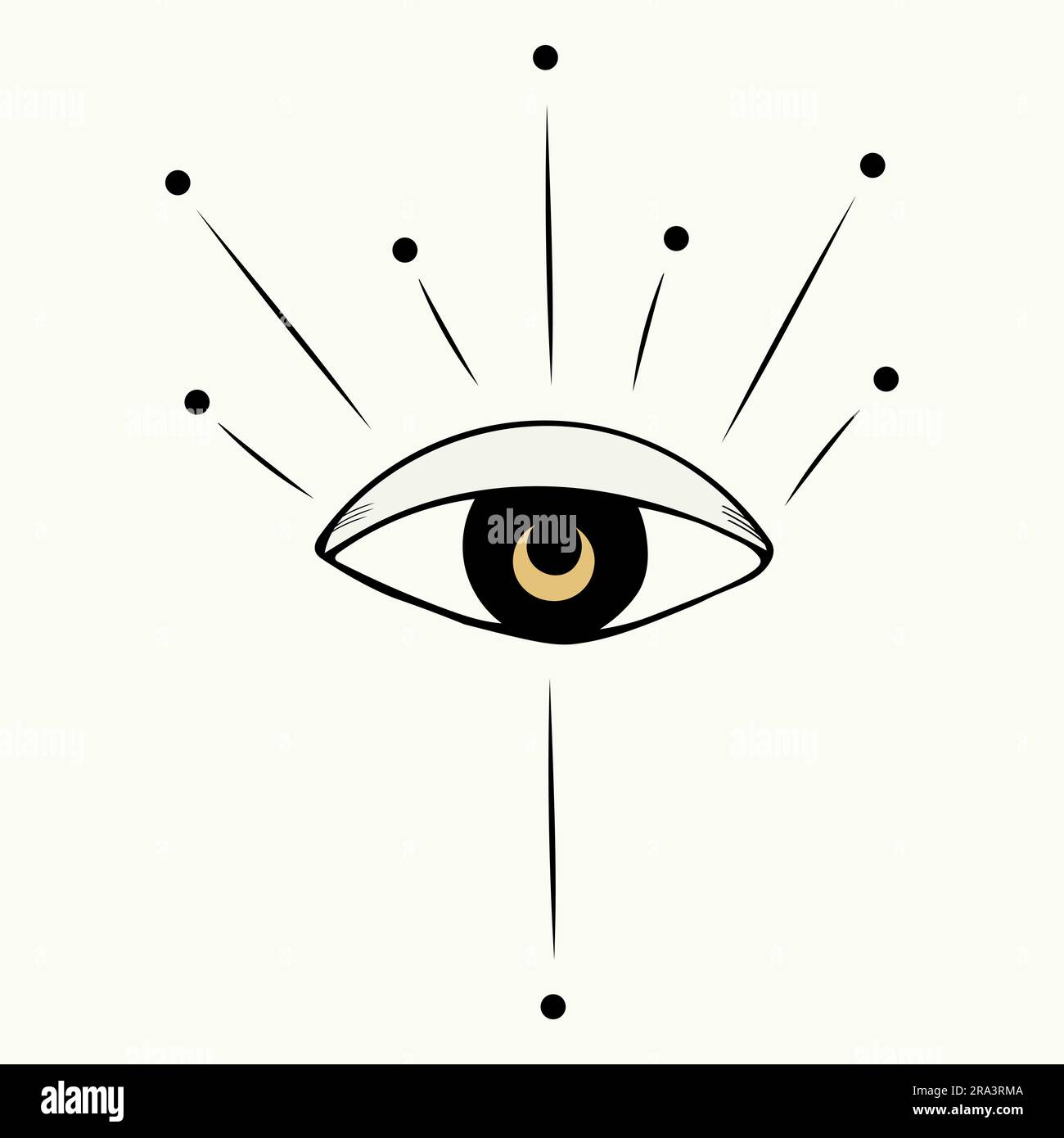 Hand drawn All seeing eye line icon. Third eye symbol. Mystical and esoteric eye. Vector ...