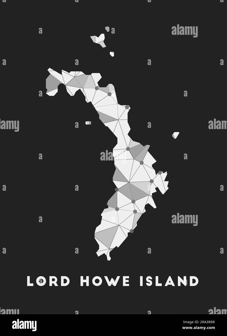 Lord Howe Island - communication network map. Lord Howe Island trendy ...