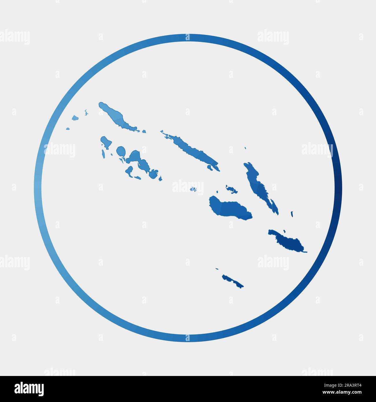 Solomon Islands icon. Polygonal map of the country in gradient ring ...