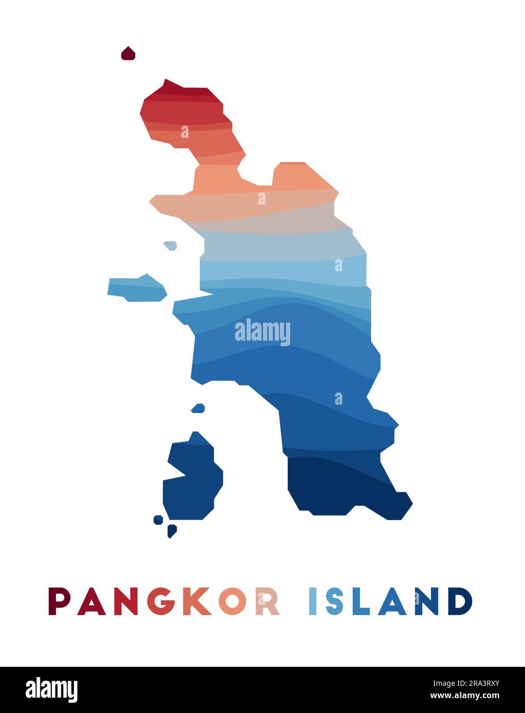 Pangkor Island map. Map of the island with beautiful geometric waves in ...