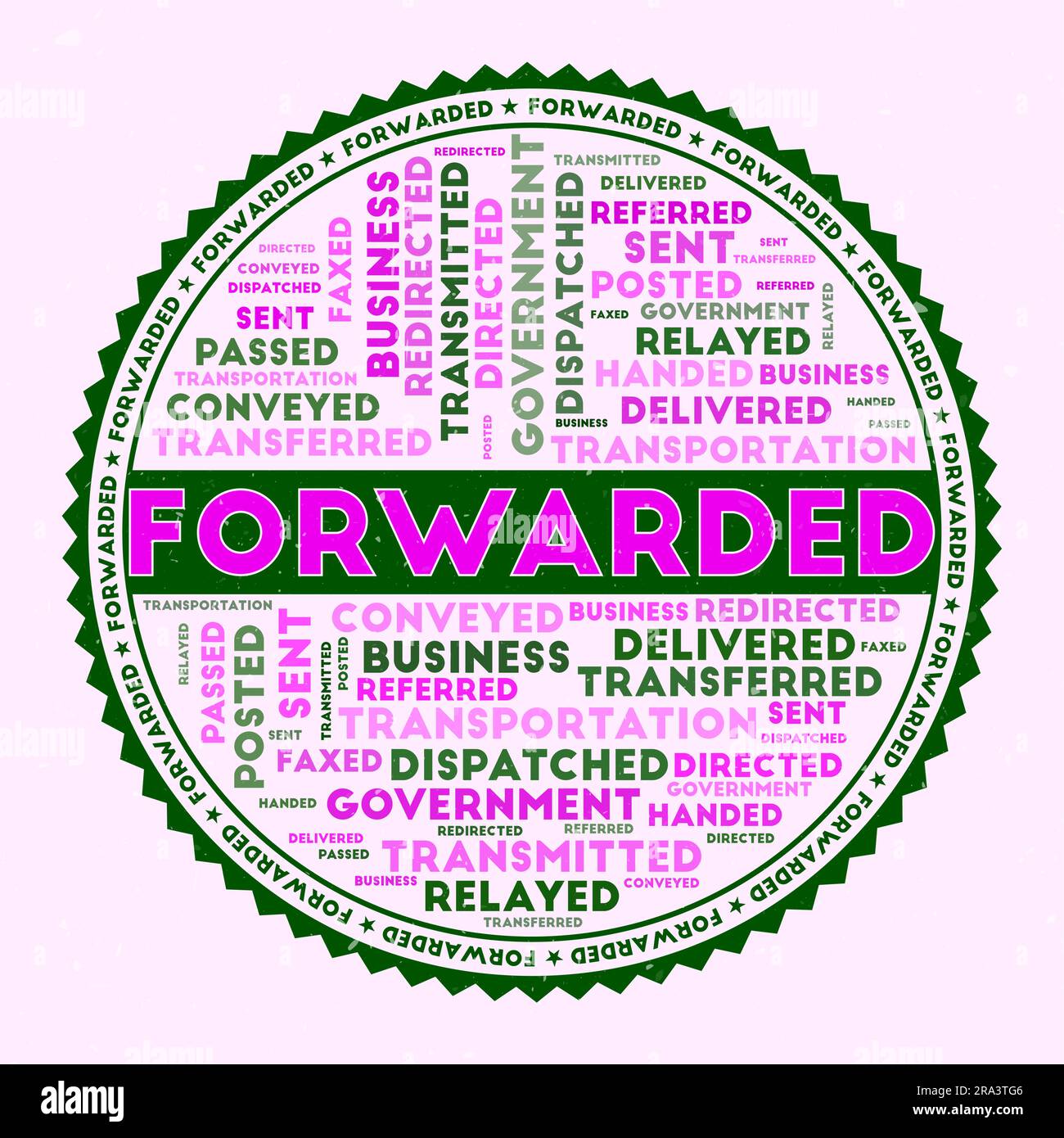 Forwarded concept with word clouds and round text. Nice colors and ...