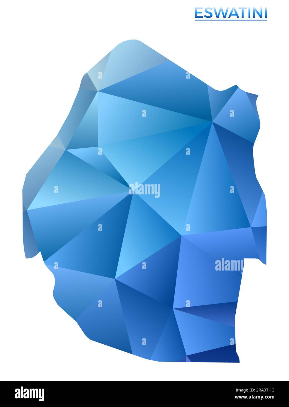 Vector polygonal Swaziland map. Vibrant geometric country in low poly ...
