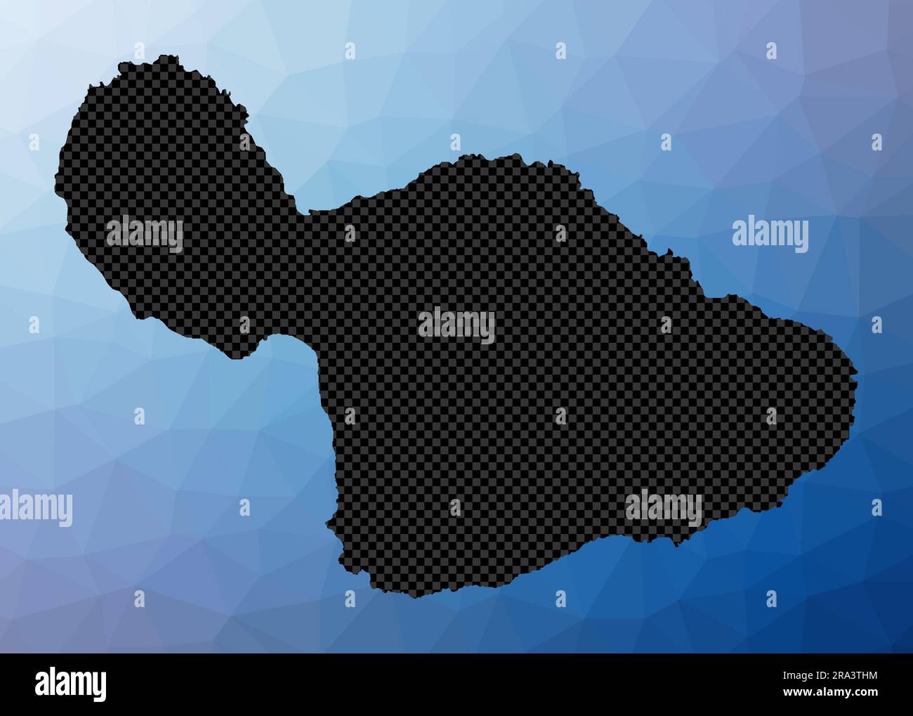 Maui geometric map. Stencil shape of Maui in low poly style. Neat ...
