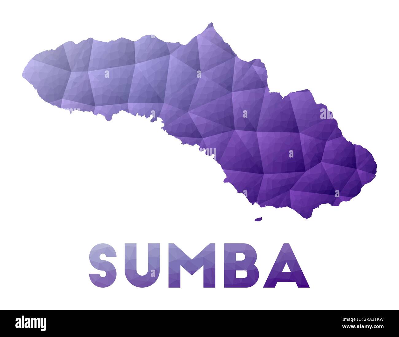 Map of Sumba. Low poly illustration of the island. Purple geometric ...