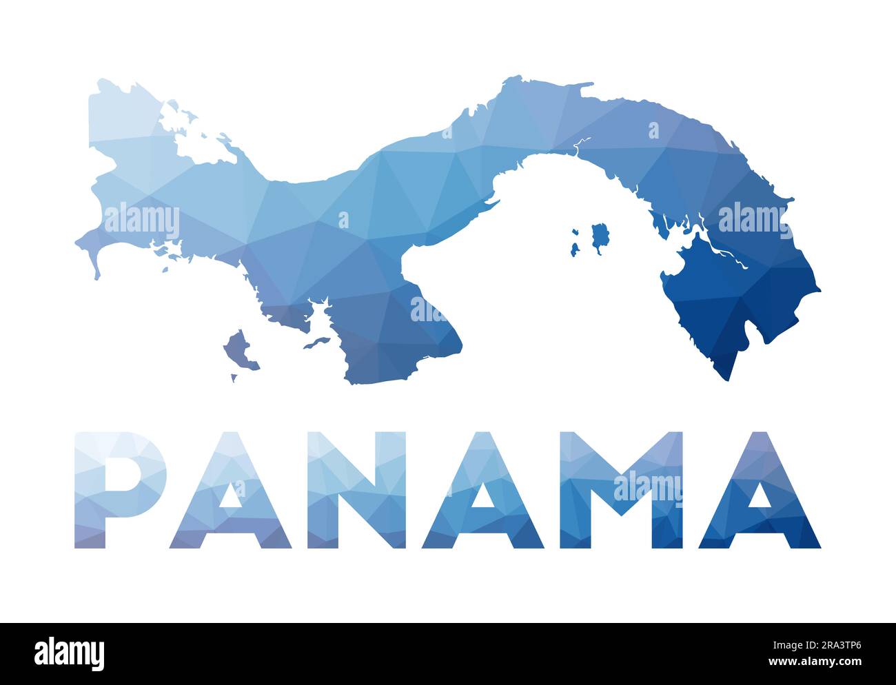 Low poly map of Panama. Geometric illustration of the country. Panama ...