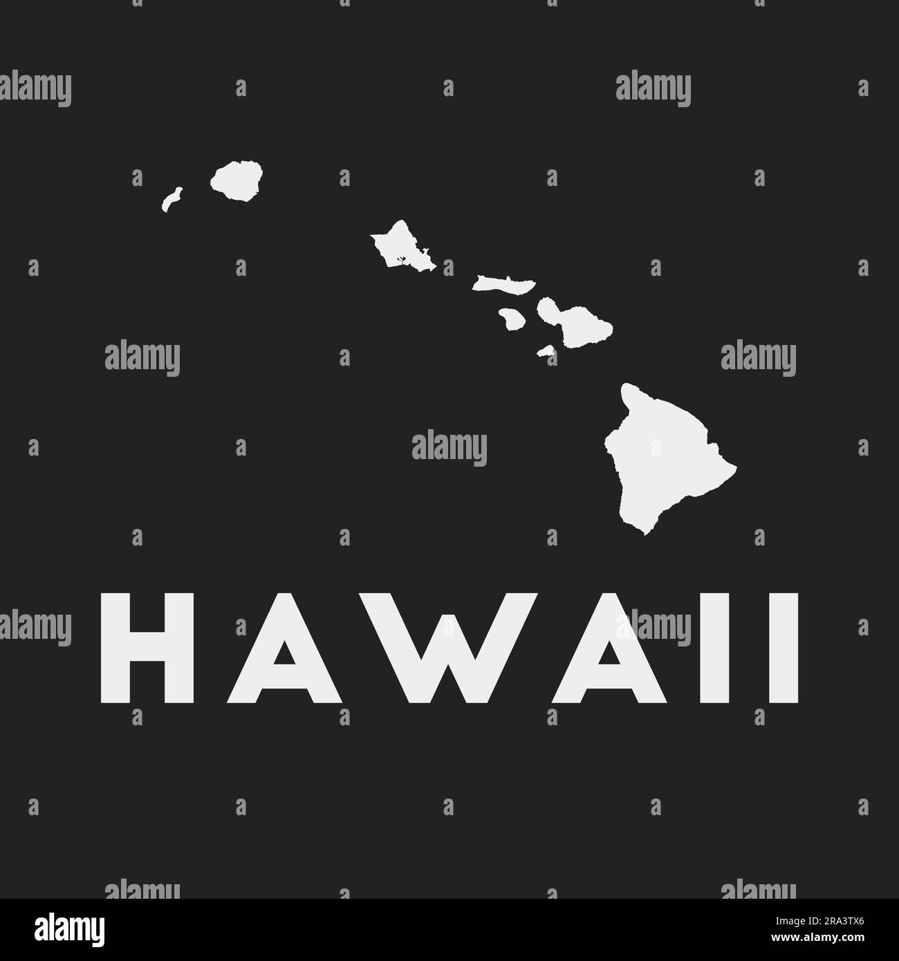 Hawaii icon. Island map on dark background. Stylish Hawaii map with ...