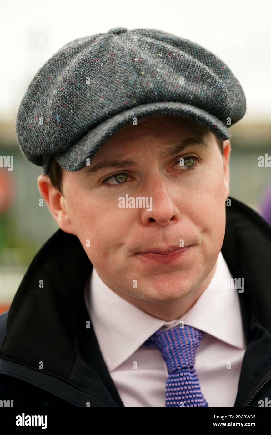 Trainer Joseph O’Brien looks on after The Franchise wins the J.J. Mahon ...