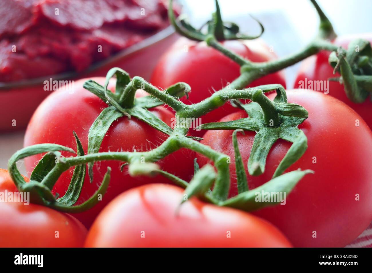 Tomato paste with ripe tomatoes Stock Photo - Alamy