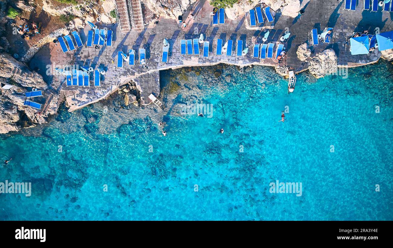 Aerial view of blue lagoon Stock Photo - Alamy