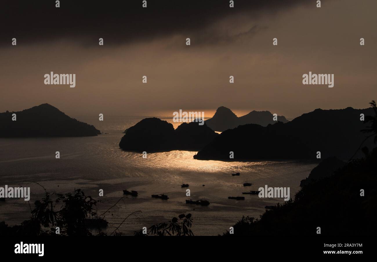 A stunning aerial view of a sunset, showcasing a beautiful array of ...