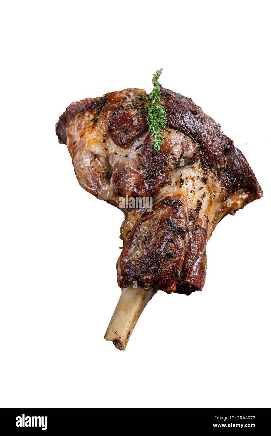 Oven Roasted lamb mutton whole leg with thyme. High quality Isolate ...