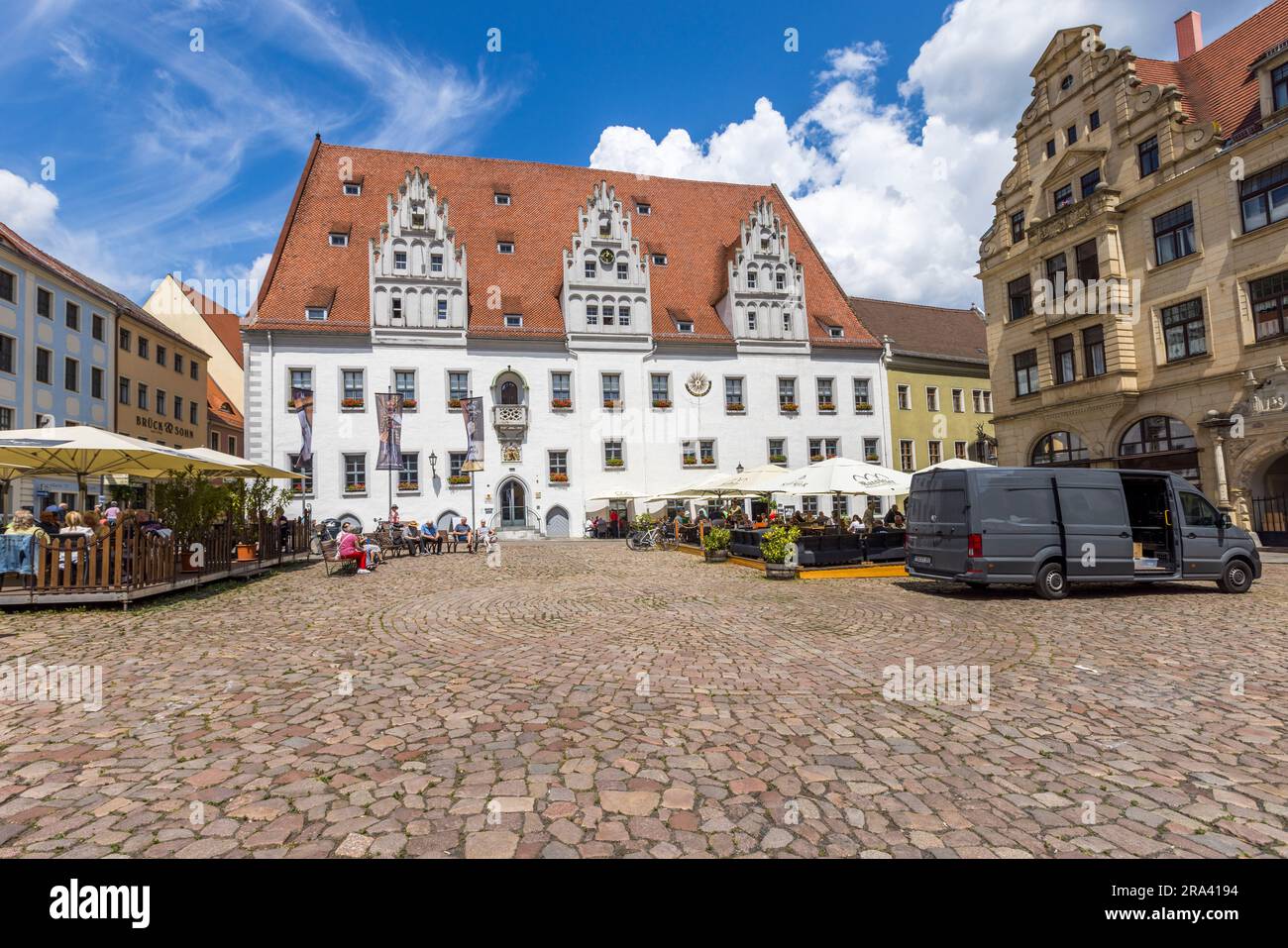 Marketplace in Meissen, Germany Stock Photo - Alamy