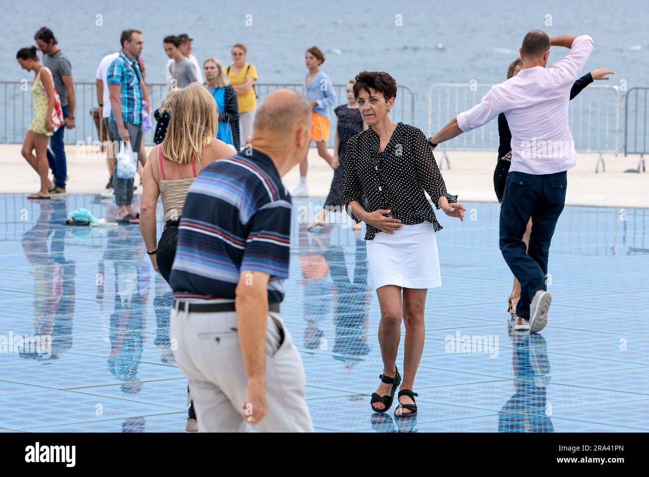 Zadar, Croatia. 30th June, 2023. Couples dance at Monument to the Sun ...