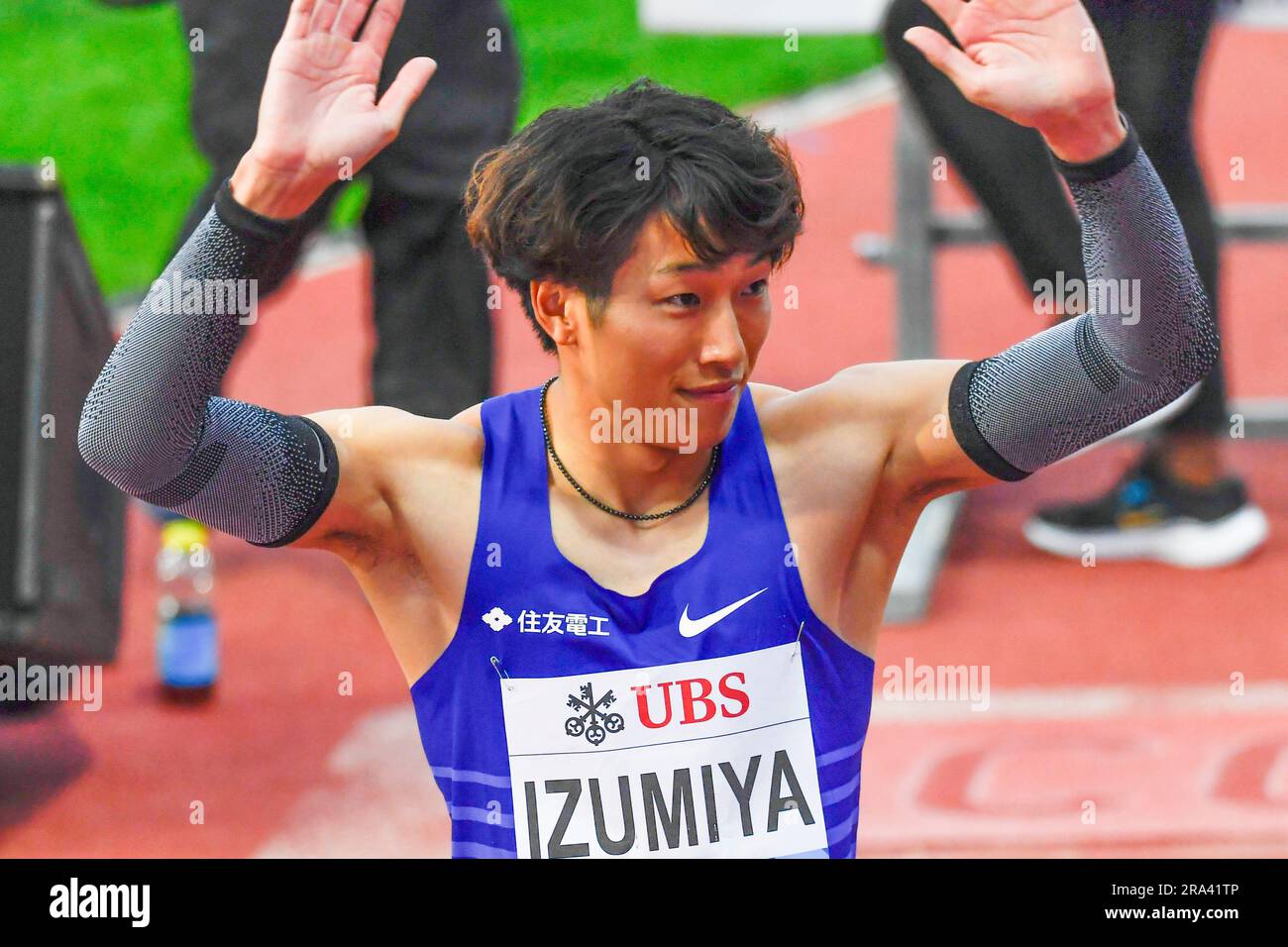 Lausanne, Switzerland. 06th Mar, 2023. Shunsuke IZUMIYA of Japan wins 110M Hurdles Men during ...