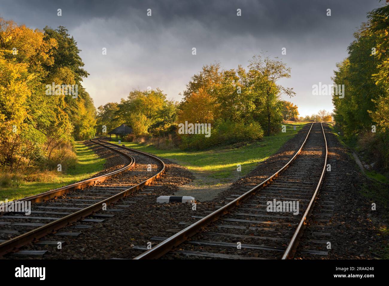 Fork in railway tracks hi-res stock photography and images - Alamy