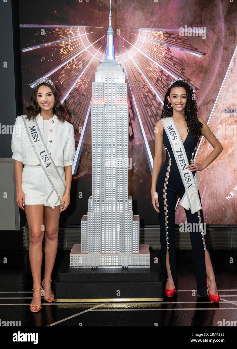 Miss USA 2022 Morgan Romano and Miss Teen USA 2022 Faron Medhi attend ...