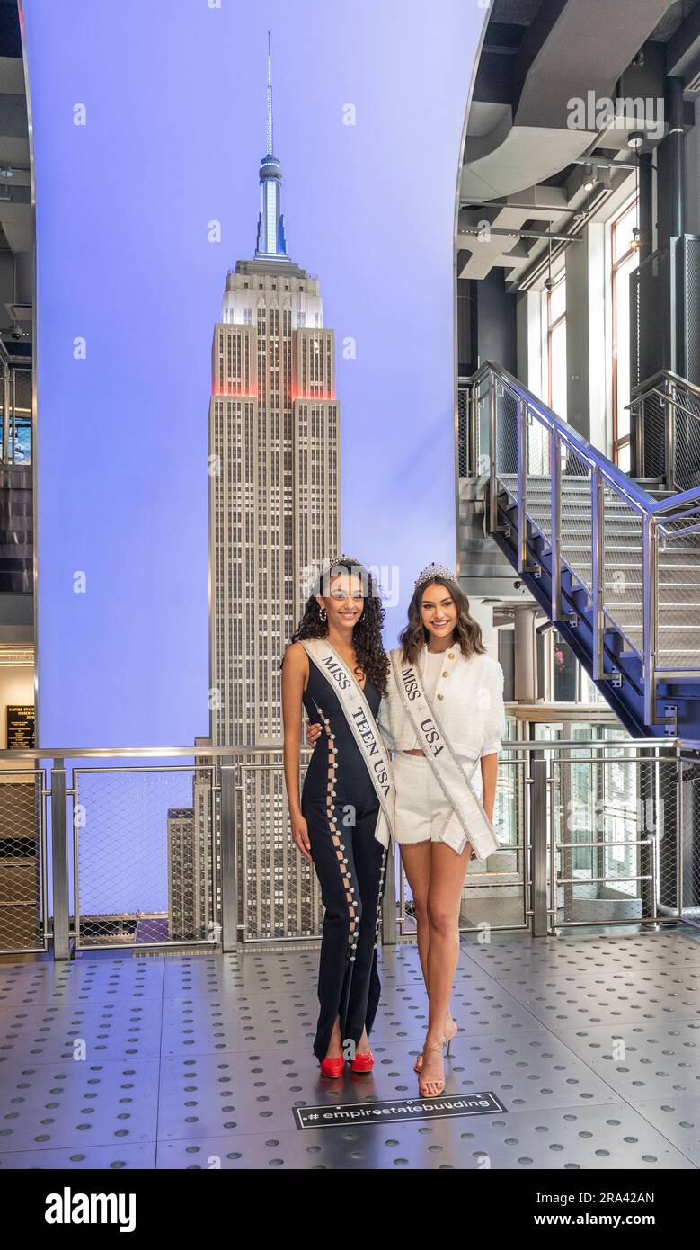 Miss Teen USA 2022 Faron Medhi and Miss USA 2022 Morgan Romano attend ...