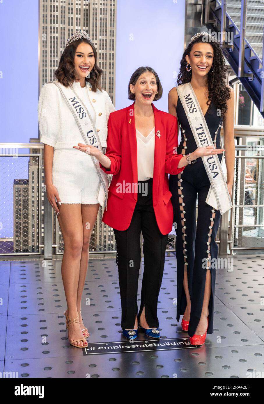 Miss USA 2022 Morgan Romano, Amy Emmerich and Miss Teen USA 2022 Faron ...