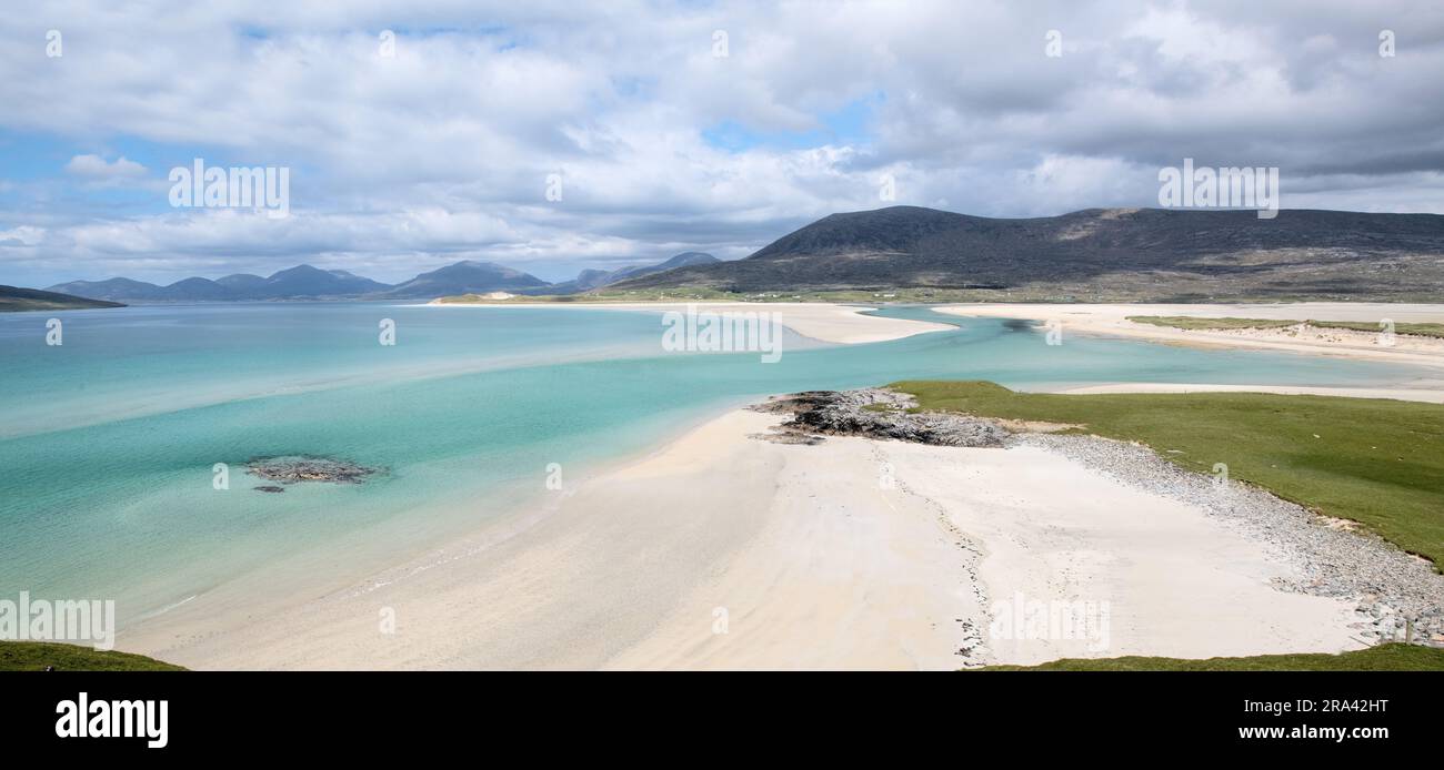 Panorama on Harris, with white Beaches and turquoise Sea Stock Photo ...