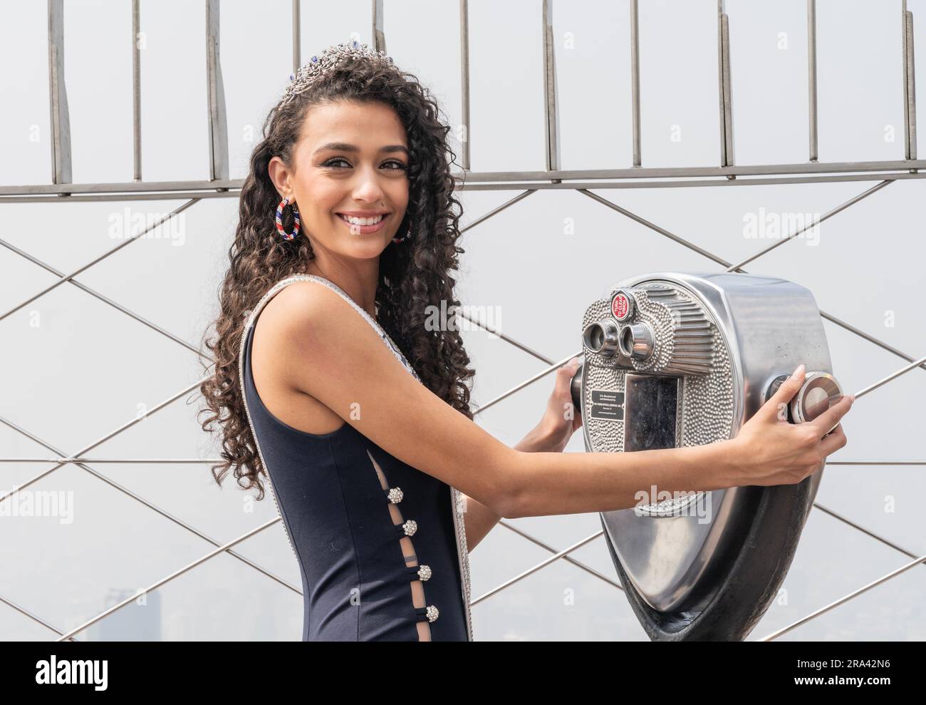 Miss Teen USA 2022 Faron Medhi attends ceremonial lighting of Empire ...