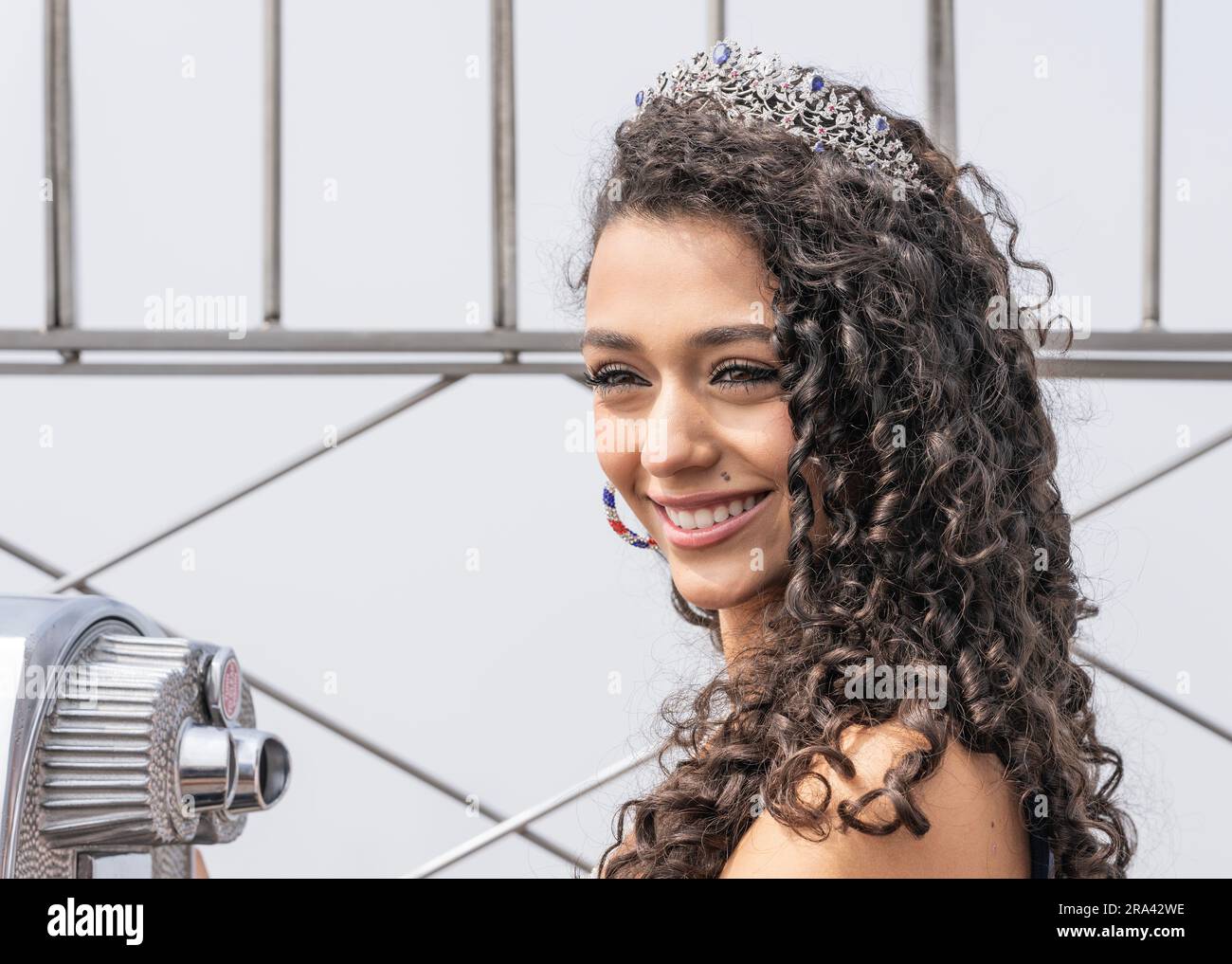 Miss Teen USA 2022 Faron Medhi attends ceremonial lighting of Empire ...