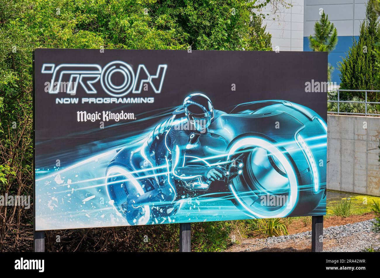 Sign for the tron ride at the Magic Kingdom Stock Photo - Alamy