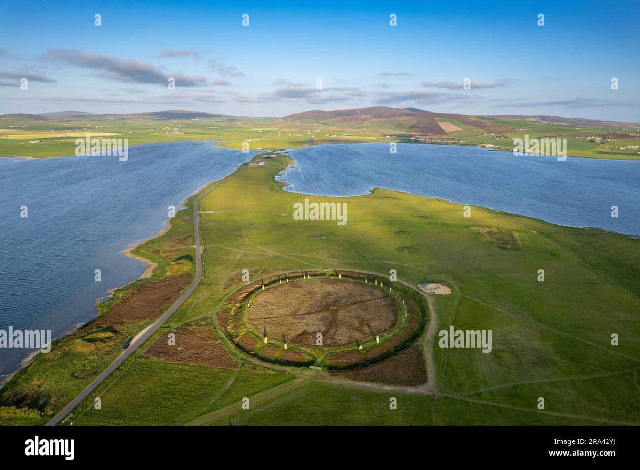 Ring of Brodgar a Neolithic henge standing on a spit of land between ...