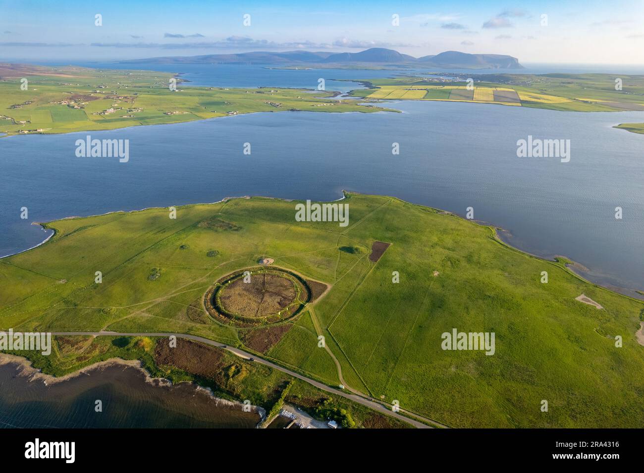Ring of Brodgar a Neolithic henge standing on a spit of land between ...