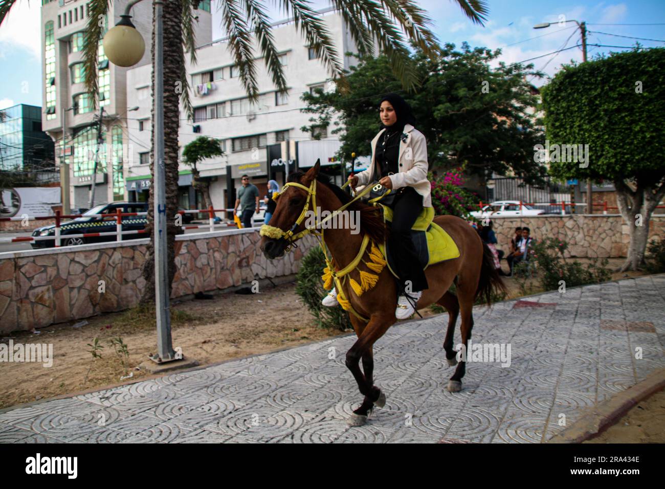 June 30, 2023: Gaza, Palestine. 30 June 2023. A young Palestinian woman ...