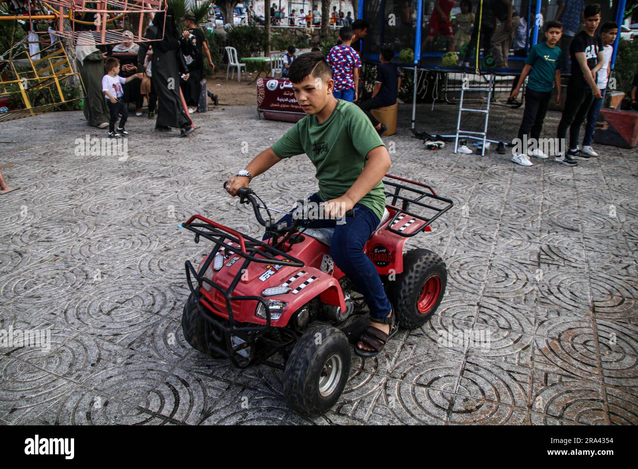 June 30, 2023: Gaza, Palestine. 30 June 2023. Palestinian children have ...