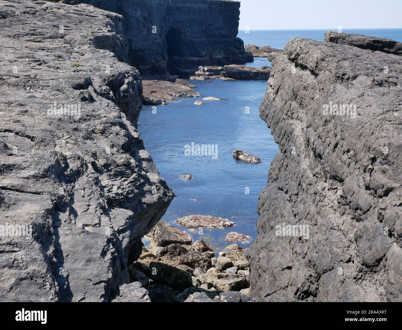 Cliffs and Atlantic ocean, rocks canyon and laguna, beauty in nature ...