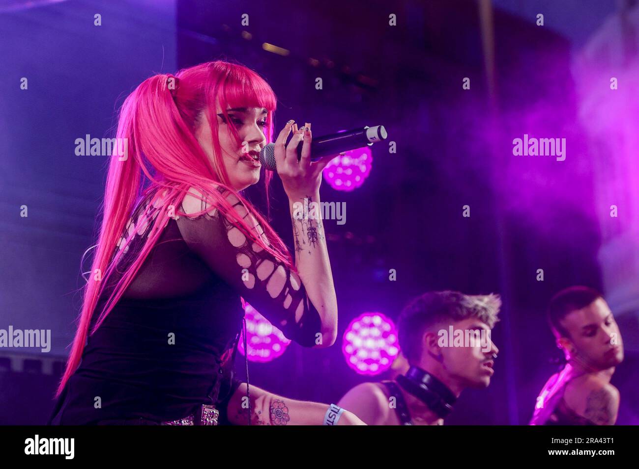 The singer Rakky Ripper during a performance for MADO Madrid Pride 2023 ...