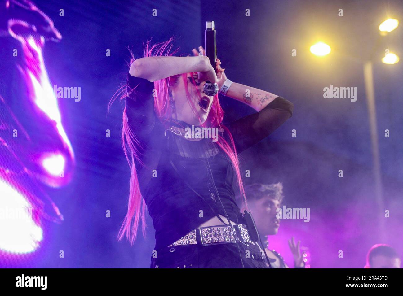 The singer Rakky Ripper during a performance for MADO Madrid Pride 2023 ...