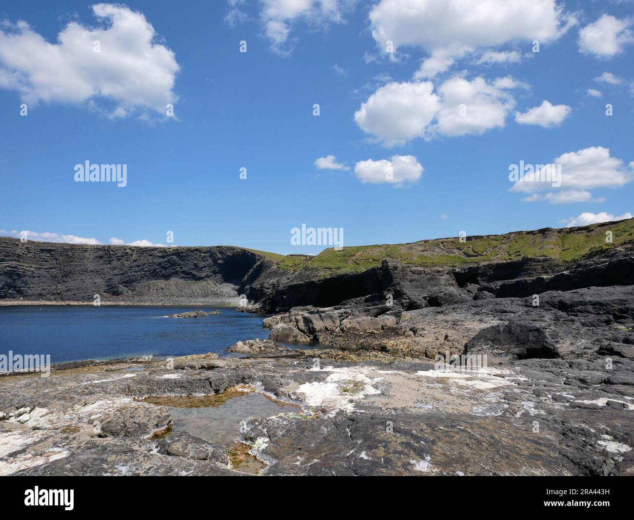 Cliffs and Atlantic ocean background, rocks and laguna, beauty in ...