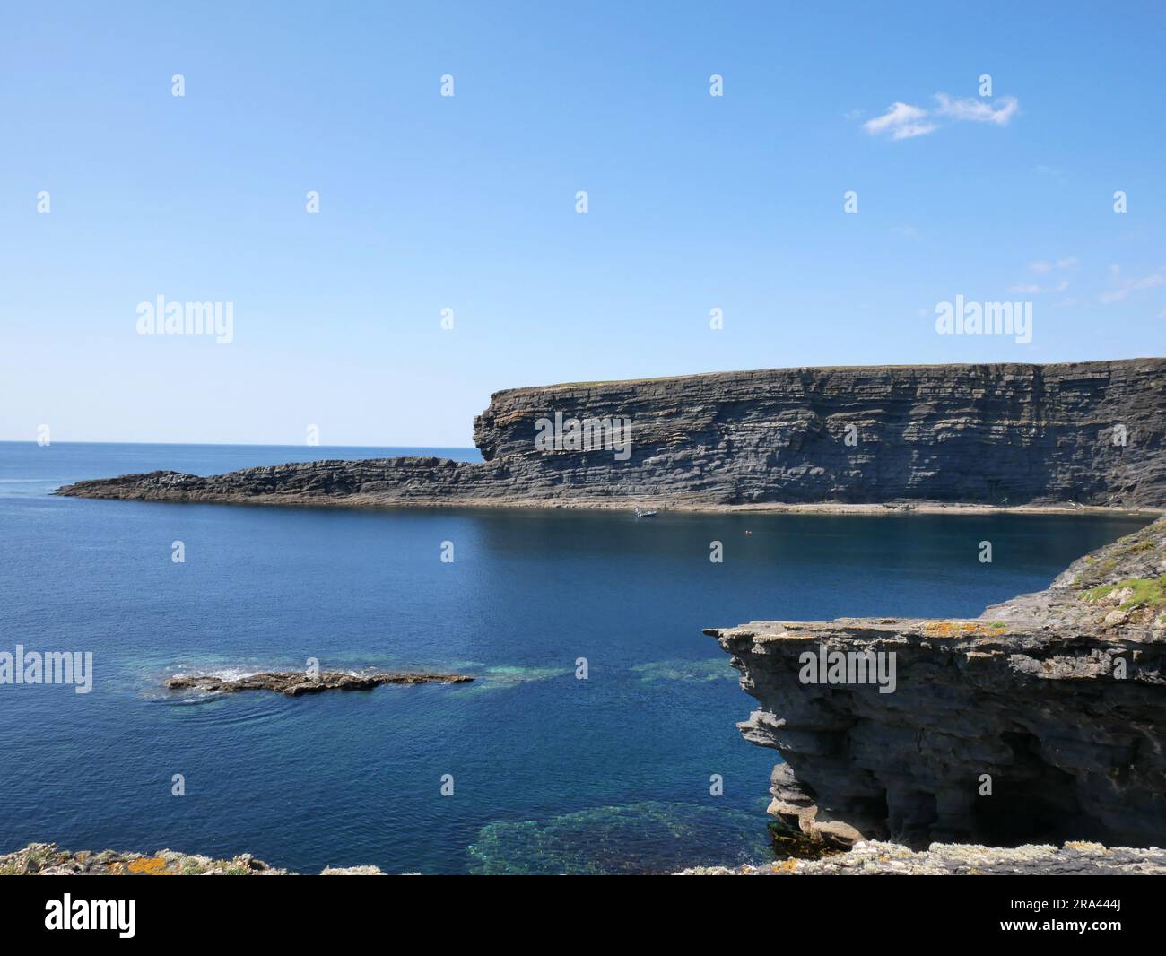 Cliffs and Atlantic ocean, rocks and laguna, beauty in nature. Summer ...