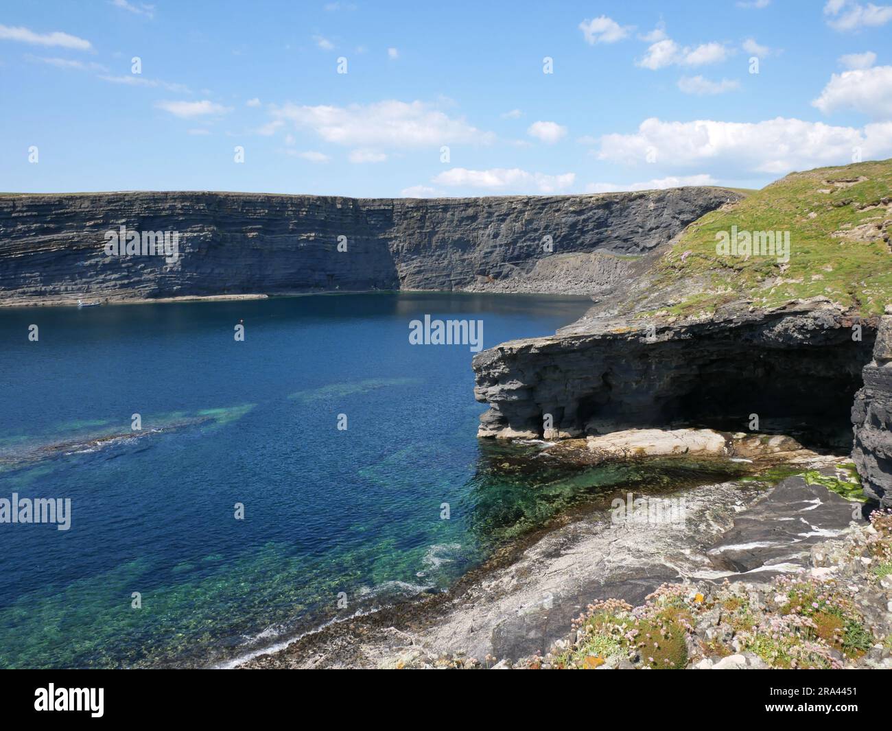 Cliffs and the Atlantic ocean background, rocks and laguna, beauty in ...