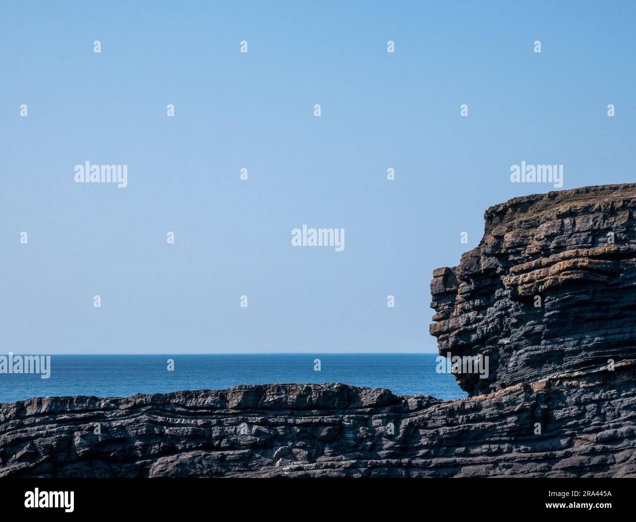 Cliffs and the Atlantic ocean background, rocks and laguna, beauty in ...