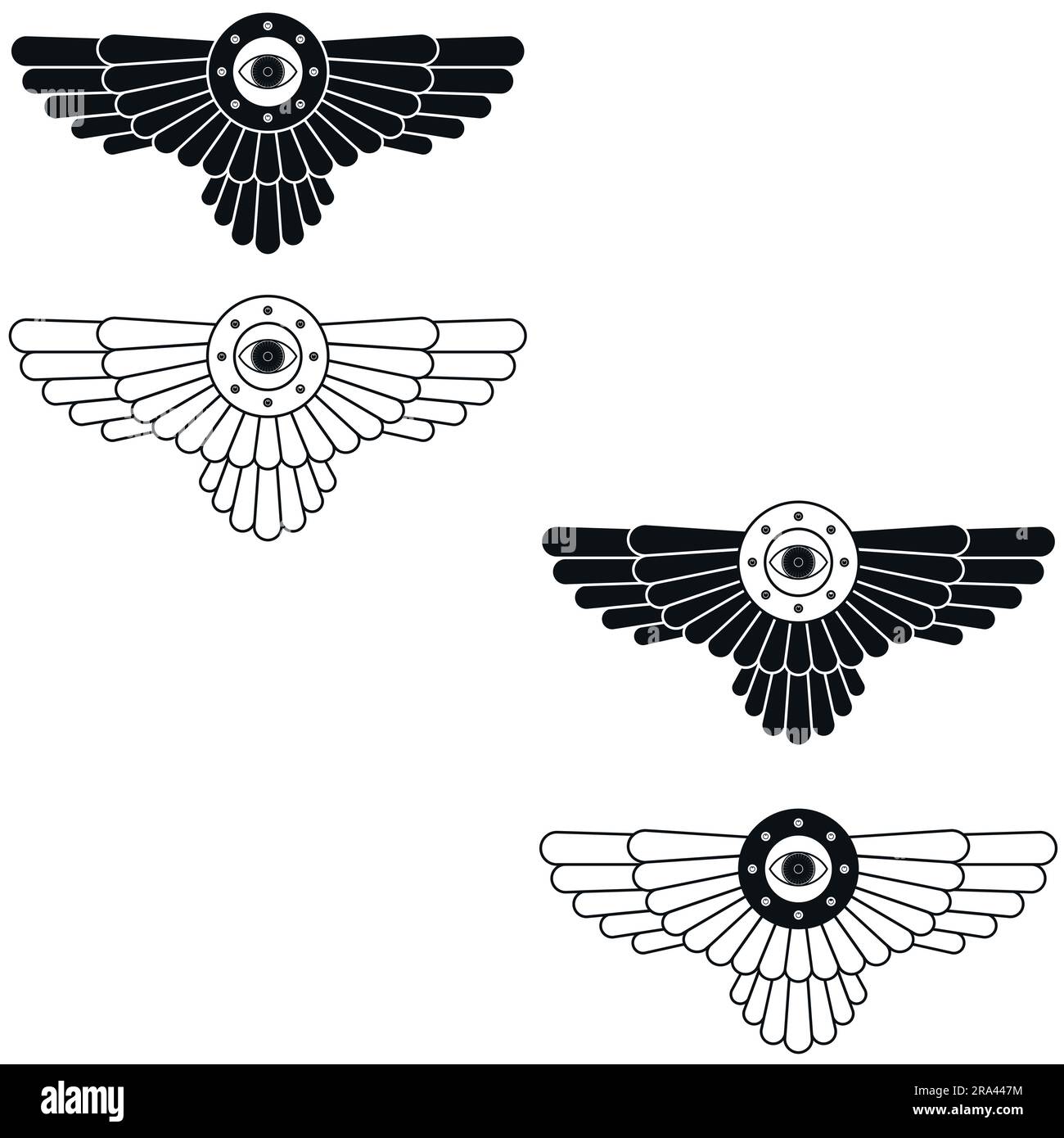 Vector design of Faravahar symbol, winged solar disk, Zoroastrian ...