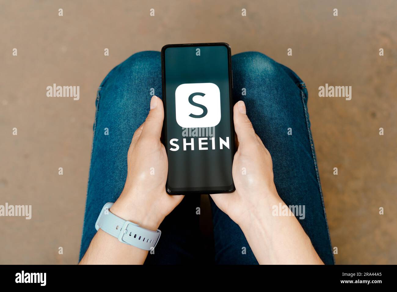 In this photo illustration, the Shein logo is displayed on a smartphone ...