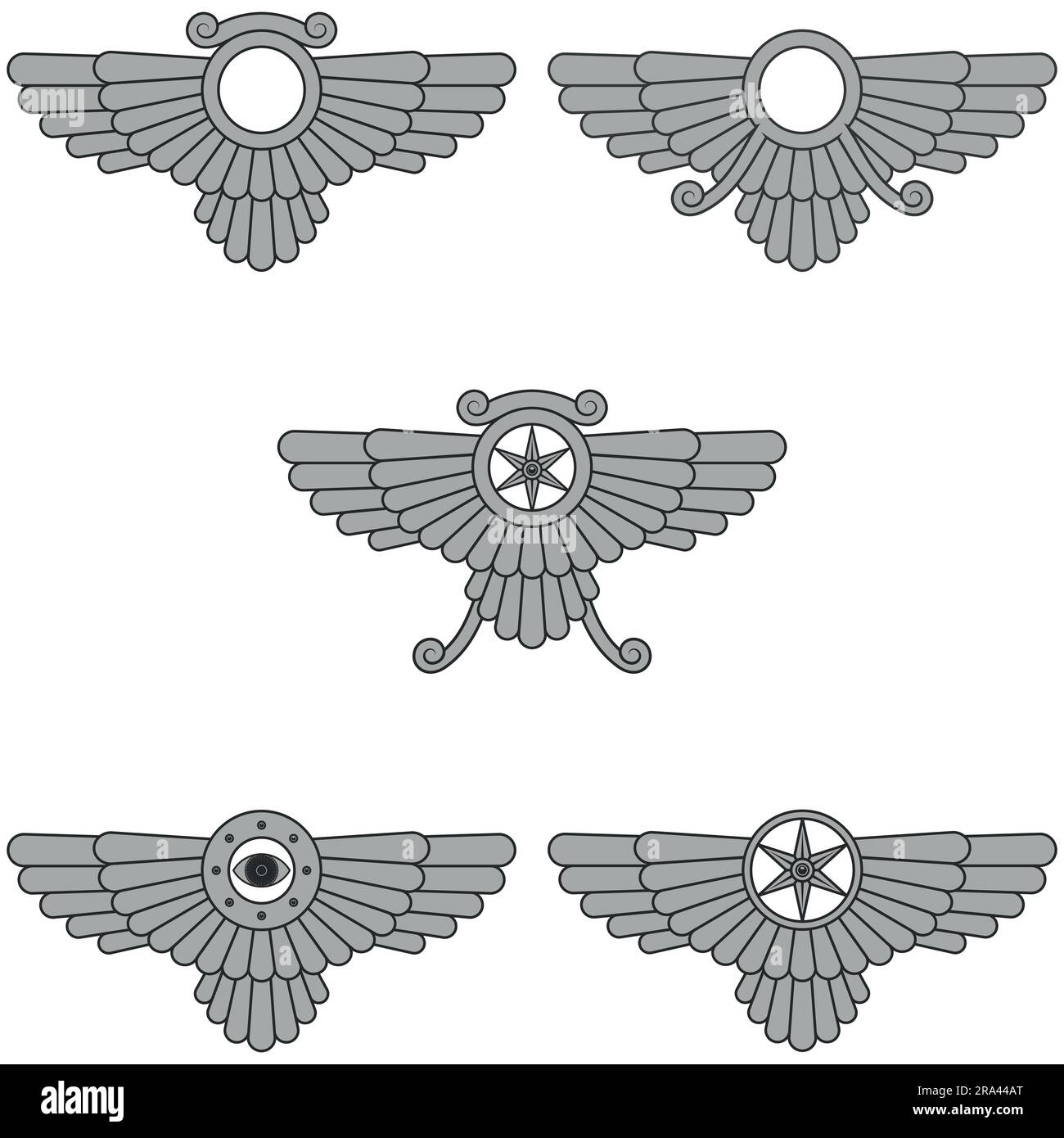 Vector design of Faravahar symbol, winged solar disk, Zoroastrian ...