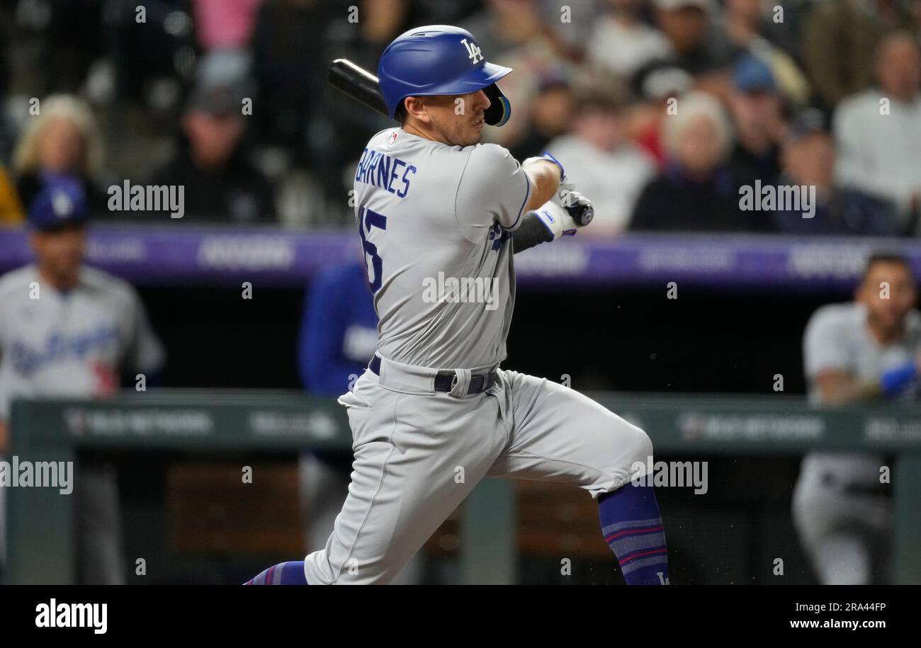 Los Angeles Dodgers catcher Austin Barnes (15) in the fifth inning of a ...