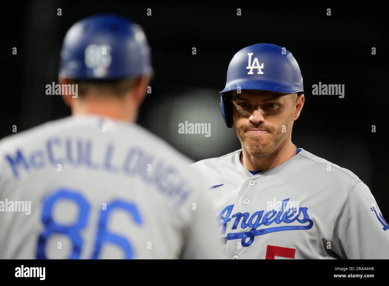 Los Angeles Dodgers first base coach Clayton McCullough (86 ...