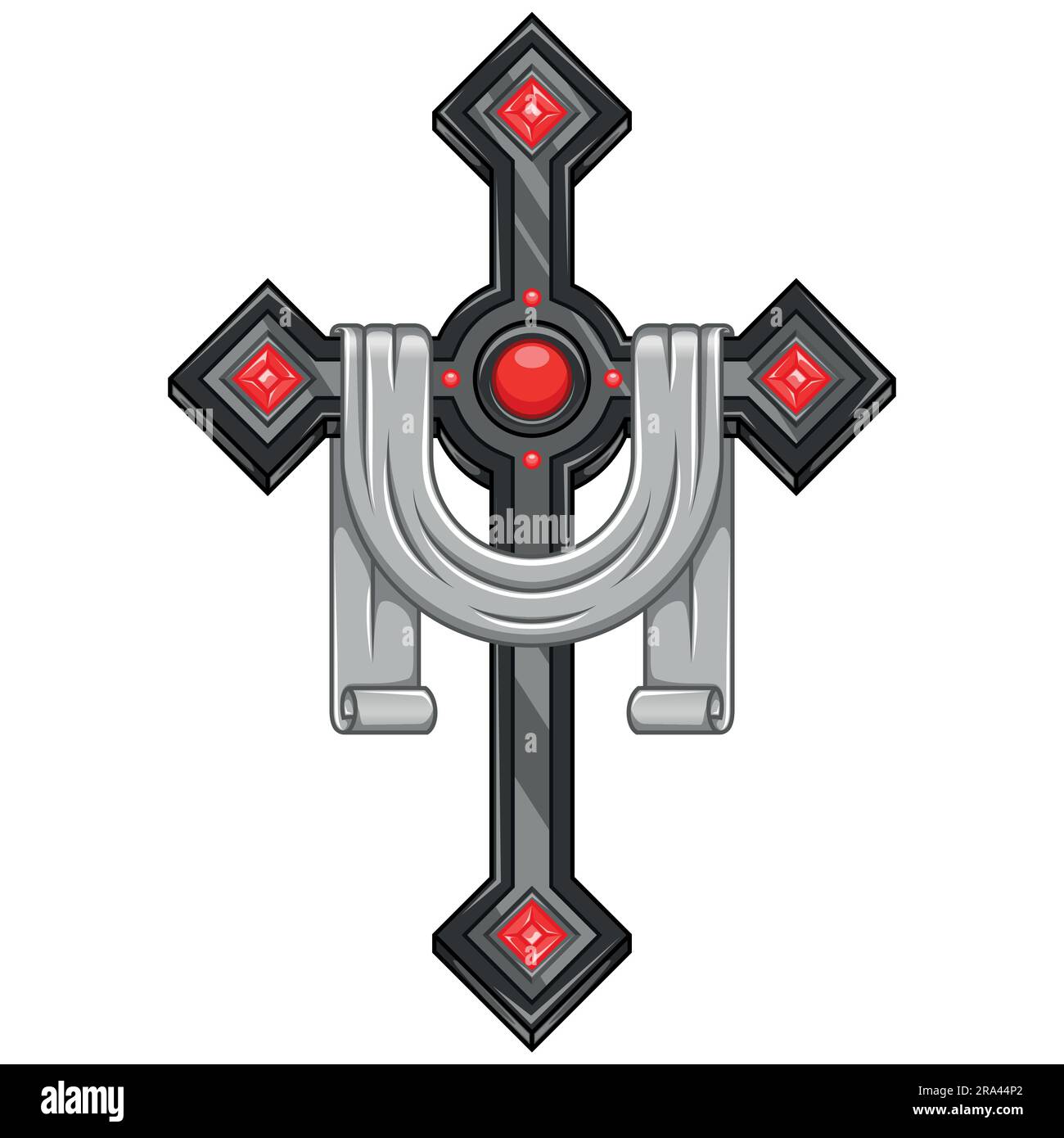 Vector design of Christian cross with ribbon, symbol of the Catholic ...