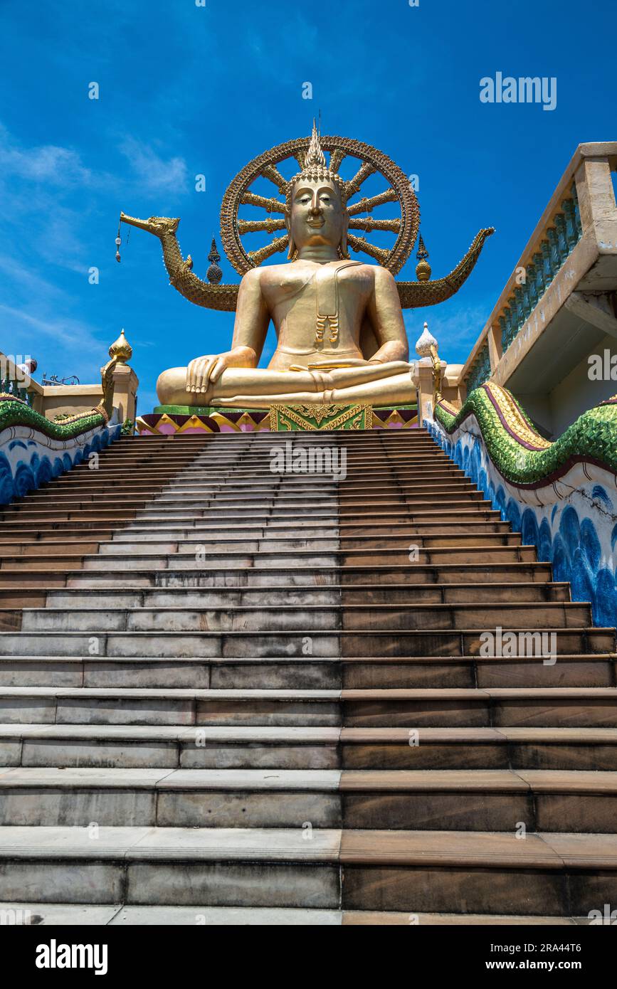 Koh Samui, Thailand -- A wide angle vertical shot of the Big Buddha ...