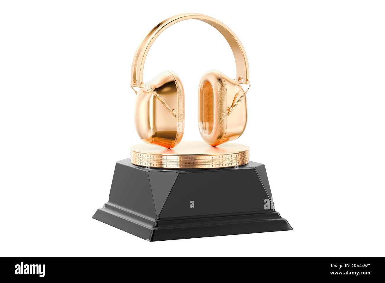 Ear Defenders Award Trophy Pedestal. 3d Rendering isolated on white ...