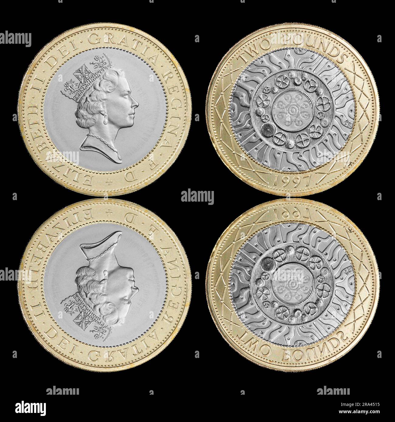 The first bimetallic £2 coin issued in 1997 and the last year to ...